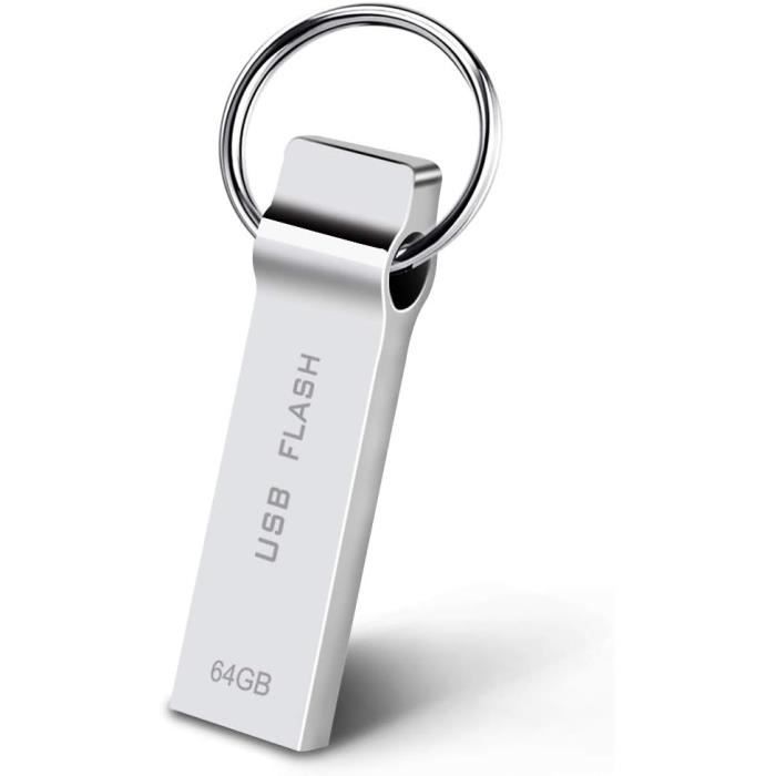 Clé USB 64 Go Métal Cle USB 64 Go Imperméable USB 2.0 Clef USB avec ...