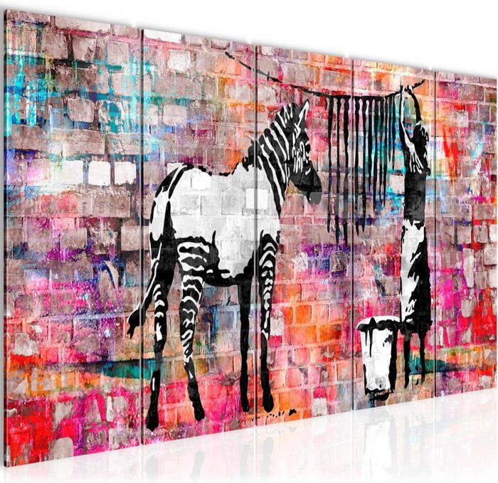 Tableau Mural Xxl Banksy Lavant Zbre 200 X 80 Cm Color 5 Parties ...