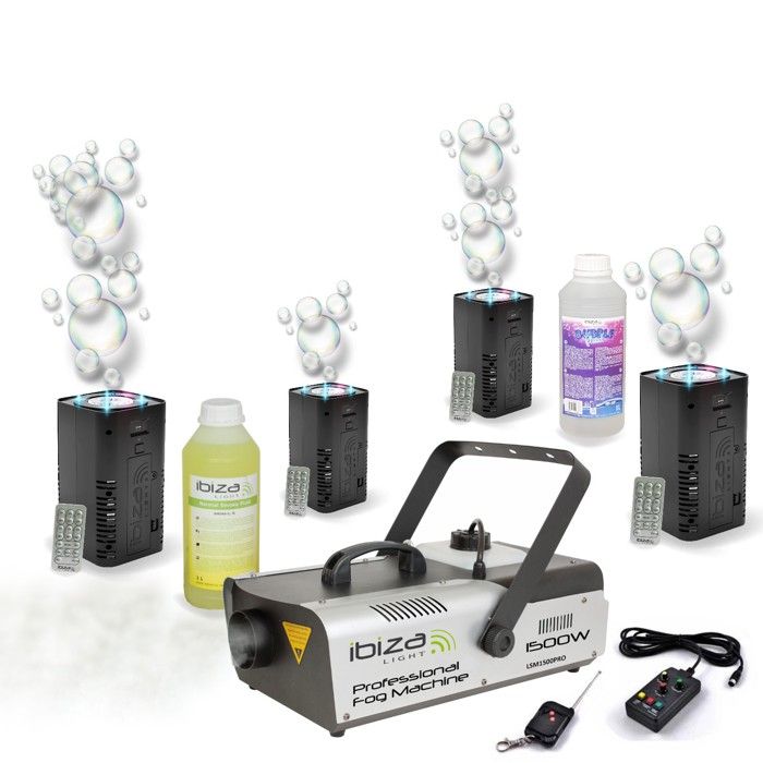 Pack Lumière Machine fumée DMX 1500W Ibiza LSM1500PRO - 4 Machines à ...