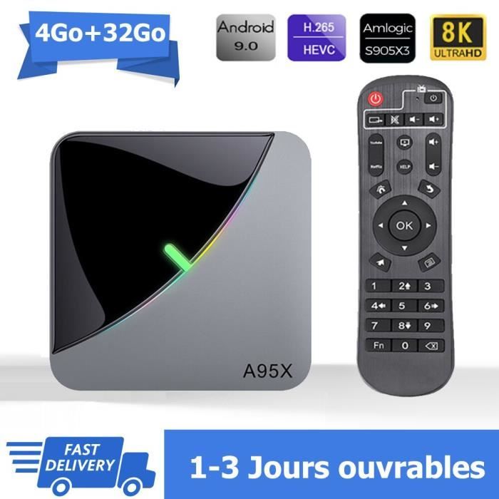 Android tv box android 9.0 A95XF3AIR Smart TV BOX Dual Wifi BT 4Go 32Go ...