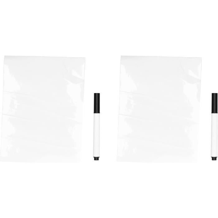 2 Pièces Effaçable À Sec Feuille De Tableau Blanc Pvc Effaçable Tableau ...
