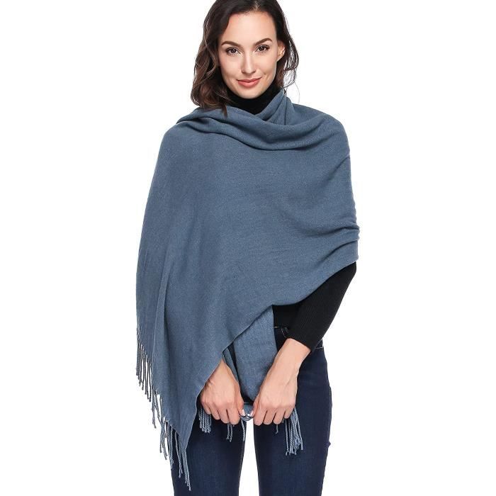 AJW-Châle en pour femme écharpe épaisse de grande taille en automne et ...