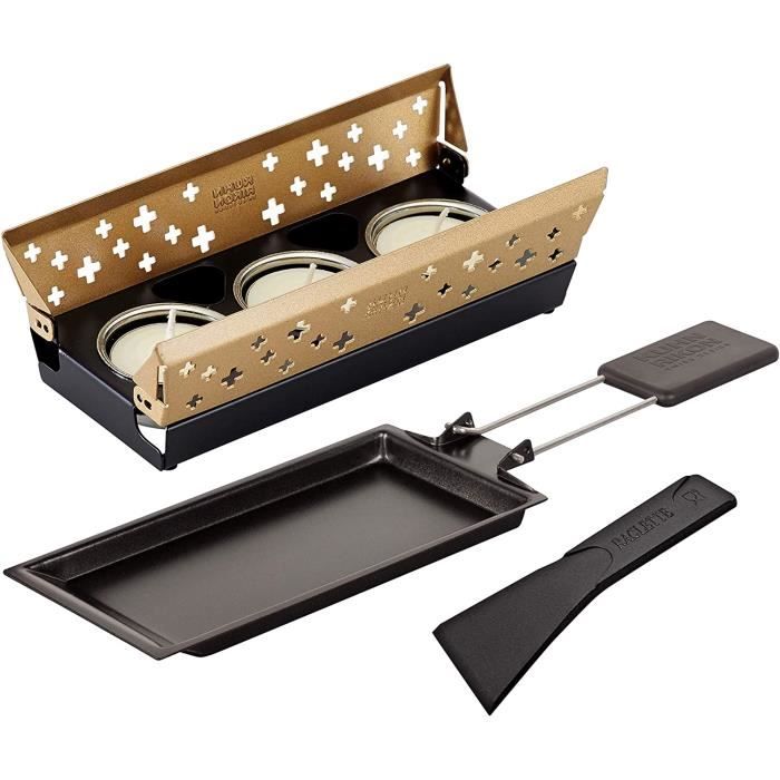 TJS-32169 Candle Light Raclette Set Mini Aluminium Or 20 x 9,5 x 5,5 cm ...