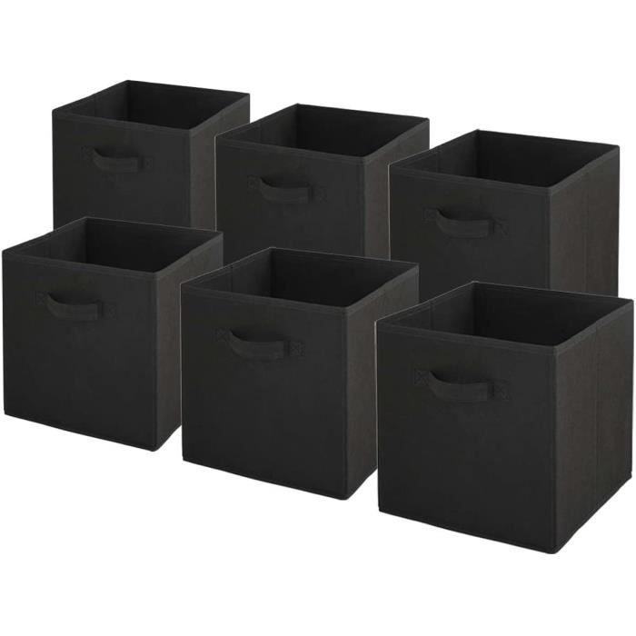Box And Beyond Lot De 6 Bacs De Rangement Intissés Pliables Noir