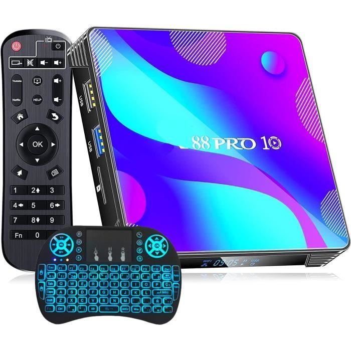 Android TV Box 11.0, 4 Go De RAM 32 Go De ROM RK3318 Quad-Core Support ...