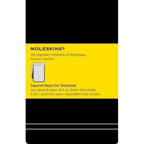 Bloc-notes quadrillé Grand format Couverture rigide noire 13 x 21 cm ...