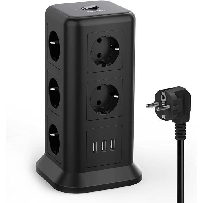Tour Multiprise USB avec 11 Prises et 3 Ports USB, Bloc Multiprise ...
