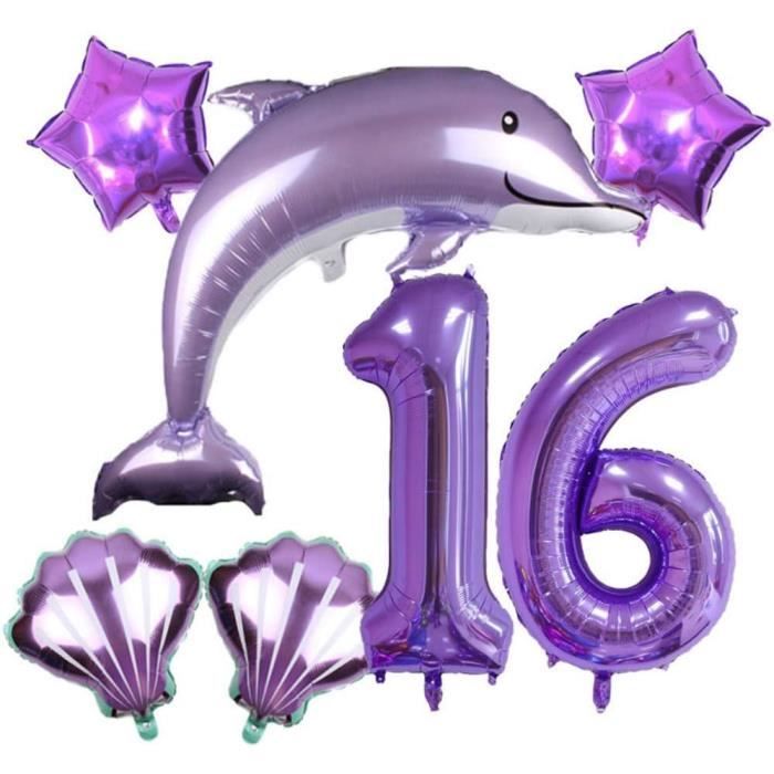 Grand Set De Ballons Dauphin, Ballon Numéro 16 Violet, Ballons ...