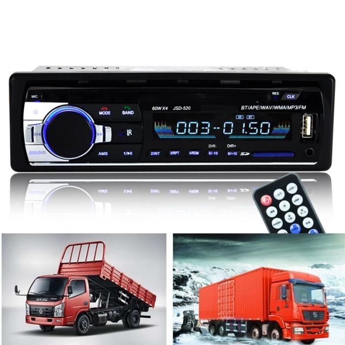 Autoradio Radio 24v JSD520 - Bluetooth, Lecteur Mp3, Audio Stéréo, FM ...