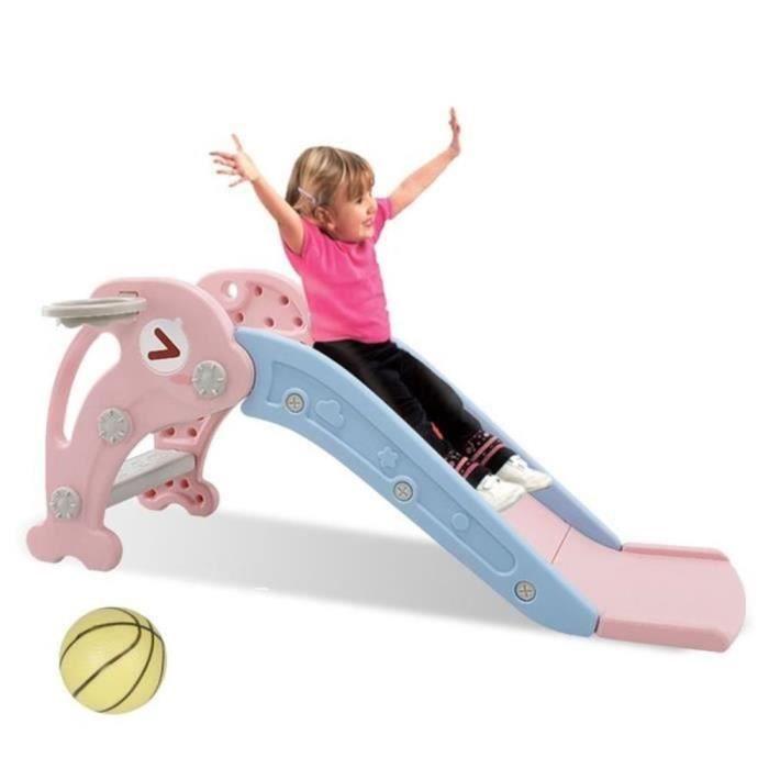 TOBOGGAN CHANGM Toboggan Pour Enfant avec Panier de Basket - Glisse de 100cm - Dès 18 mois ...