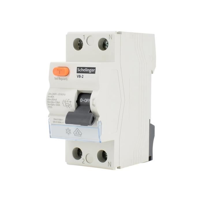 Schelinger Disjoncteur Différentiel - Interrupteur Fi - 2 Pôles - 4 ...