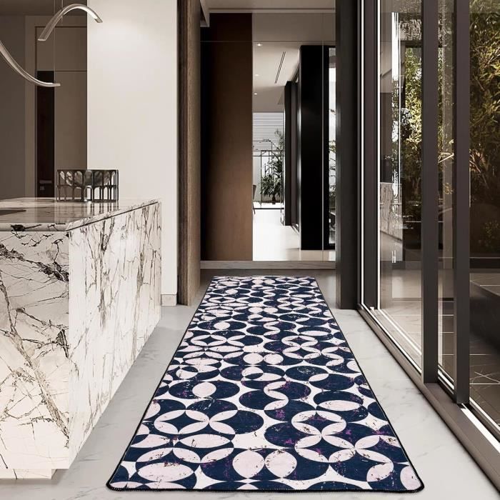 Tapis De Salon À Poils Courts Moderne Géométrique Antidérapant Tapis De Couloir Tapis En Gel ...