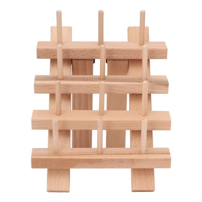 Fdit porte-fil 12 bobines 12 bobines en bois porte-fil à coudre pliable ...