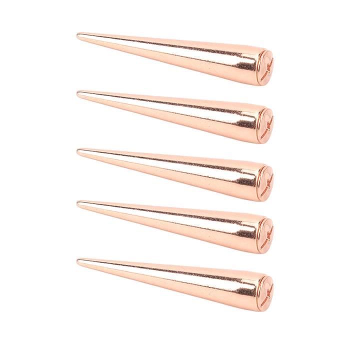 Punk Cone Spikes Studs 5 pcs Punk cône pointes goujons or Rose métal ...