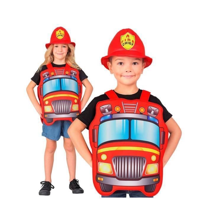 Widmann Déguisement de pompier rouge avec chapeau pour enfant (3-5 ans ...