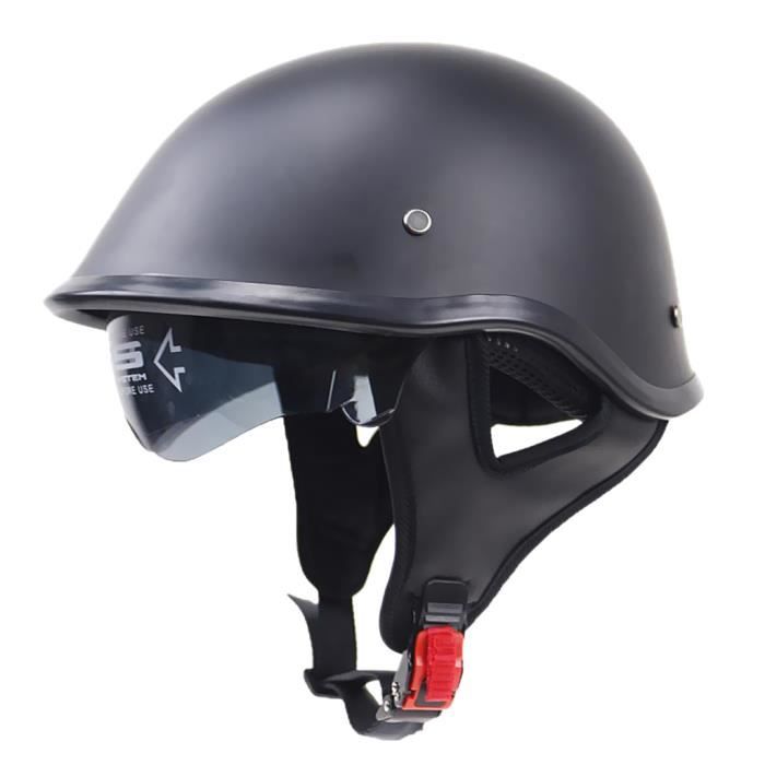Demi Casque Moto Vélo Half Helmet Ouverte Face Sport Matte Noir ...