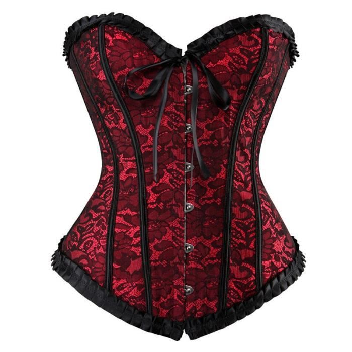 Bustier femme,Corset Sexy en Satin à fleurs,Corset gothique à lacets ...