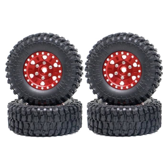 1.0 Beadlock Roues et Pneus 4 PièCes MéTal Micro-Crawler Pneu pour 1-24 RC Crawler Voiture Axial ...