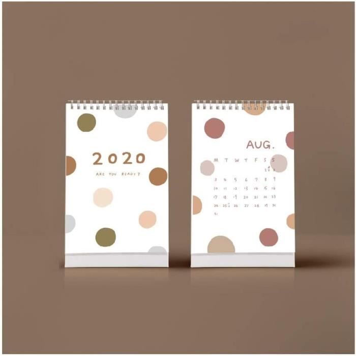 Calendrier de Bureau 2020 Année Mensuel Bureau Pad Calendrier, 5,1” x 8 ...