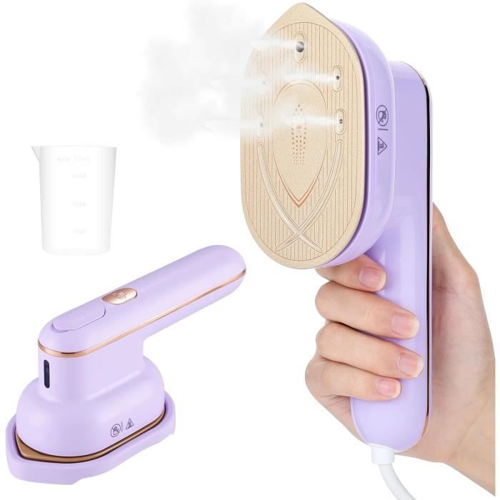 Mini Fer à Vapeur, Wikay Fer à Repasser de Voyage avec 75ml Spray Mini Fer à Vapeur Portable ...
