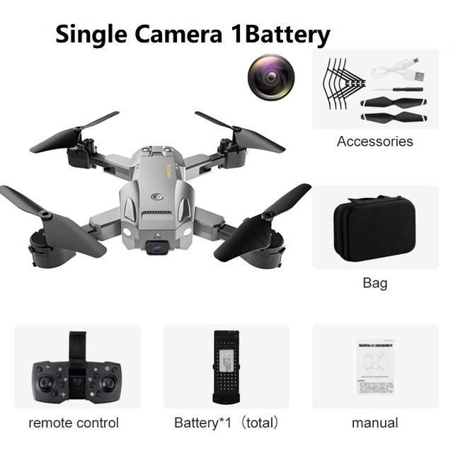Gray single camera Drone Q6 4K RC avec Caméra Wifi et FPV, Photographie ...