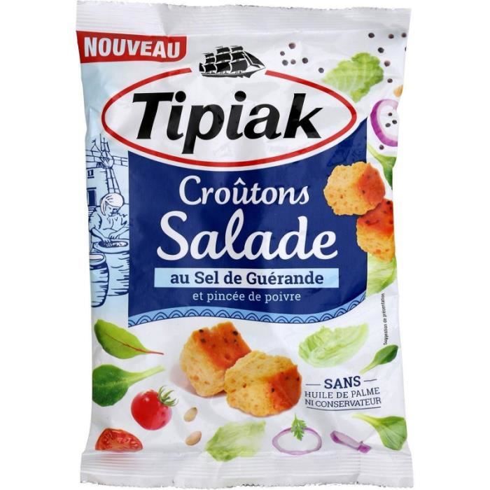 TIPIAK - Croûtons Salade Au Sel De Guerande 80G - Lot De 4 - Cdiscount ...