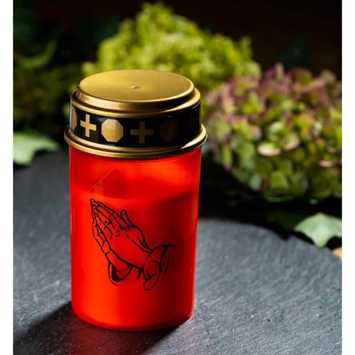 Lanterne Funéraire Led Rouge Avec Batterie Effet Vacillant, Bougie ...