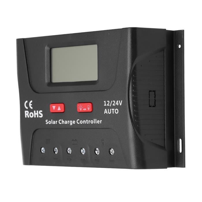 VBESTLIFE contrôleur solaire PWM Contrôleur de Charge Solaire Intelligent PWM 12V 24V ...
