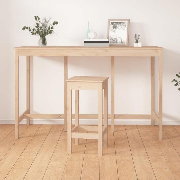 822162 vidaXL Table de bar 180x80x110 cm Bois massif de pin - Cdiscount ...