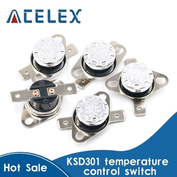 45 Degree-Normally closed -Thermostat KSD301 10A normalement ouvert,2 pièces,250V,40 135 degrés ...