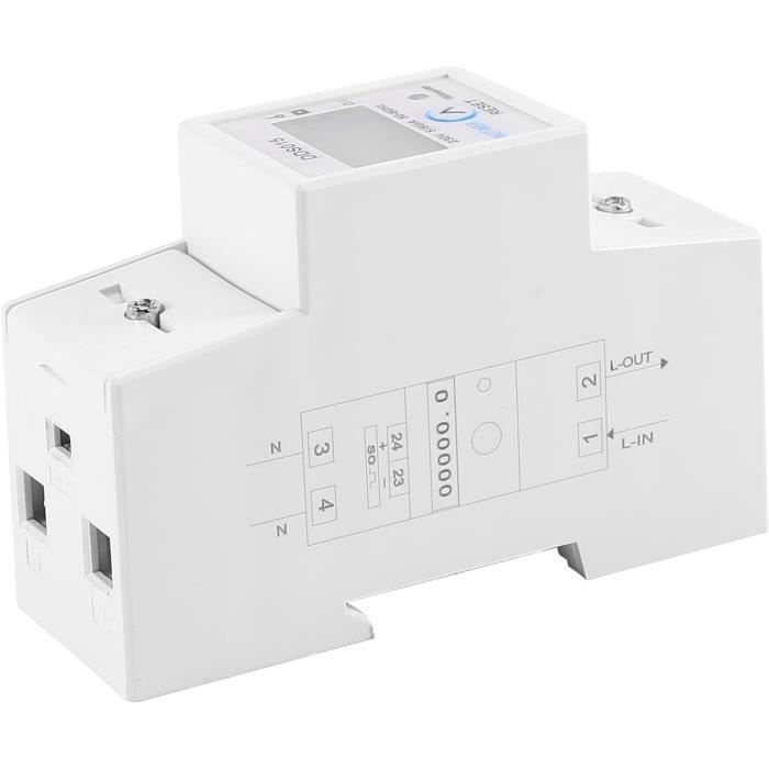 Rail Monophasé Wattmètre Consommation Electrique En Compteur D'Énergie ...