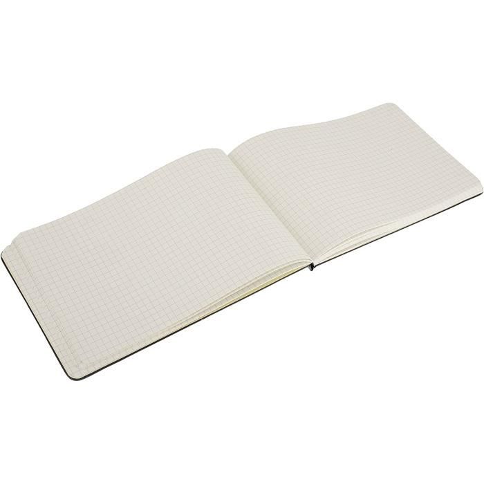 Bloc-notes quadrillé Grand format Couverture rigide noire 13 x 21 cm ...