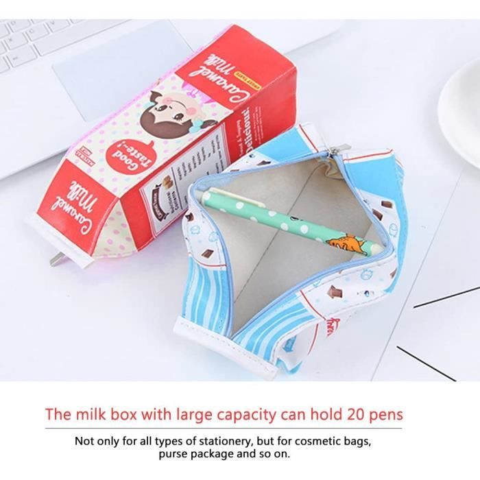 Simulation Carton De Lait Trousse Kawaii Papeterie Stylo Cosmétique Sac ...