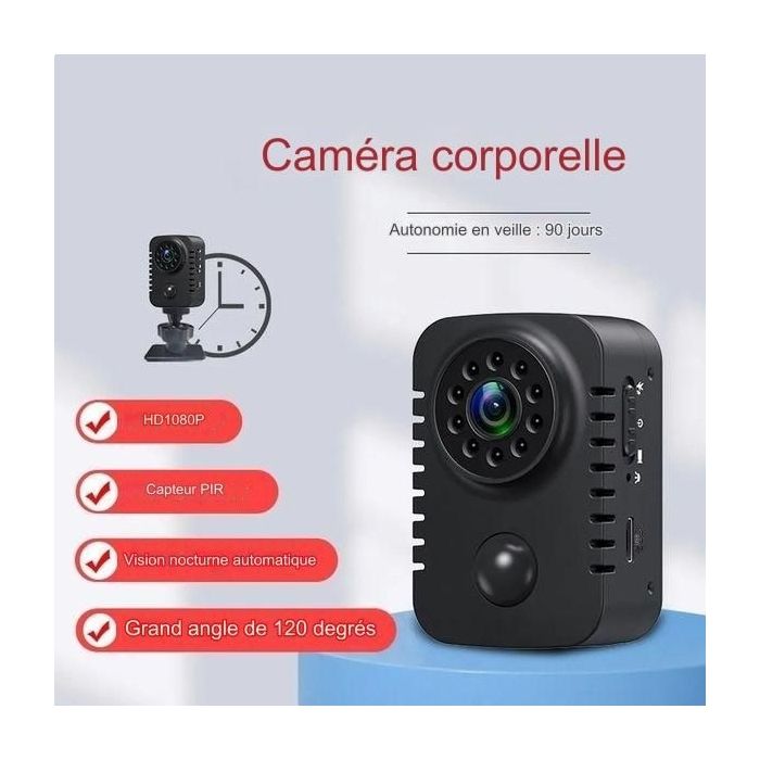 Mini Camera Espion HD Discrete longue autonomie 3 mois detection PIR ...