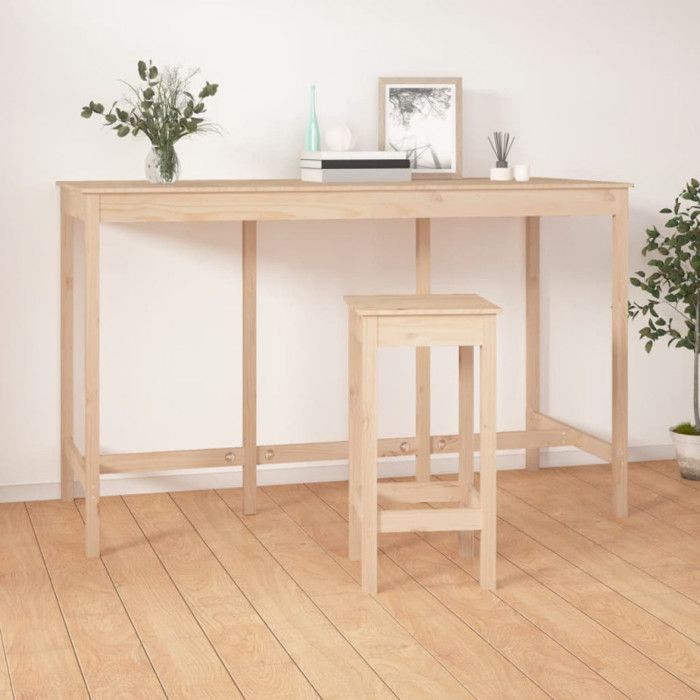 822162 vidaXL Table de bar 180x80x110 cm Bois massif de pin - Cdiscount ...