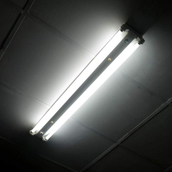 Fixation pour 2 tubes fluorescents LED V-Tac VT-12021 120 cm - Blanc ...