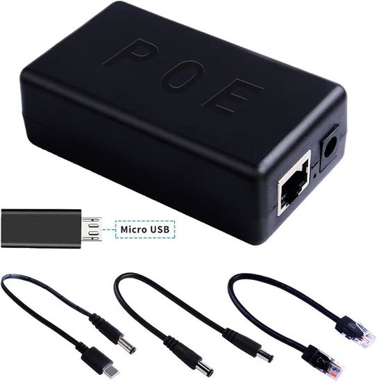 Gigabit USB-C Splitter PoE 48V à 5V IEEE802.3af Power Over Ethernet ...