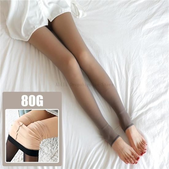 Collants Sexy printemps automne pour femmes, 80g, faux bas, effet peau, fins et translucides ...