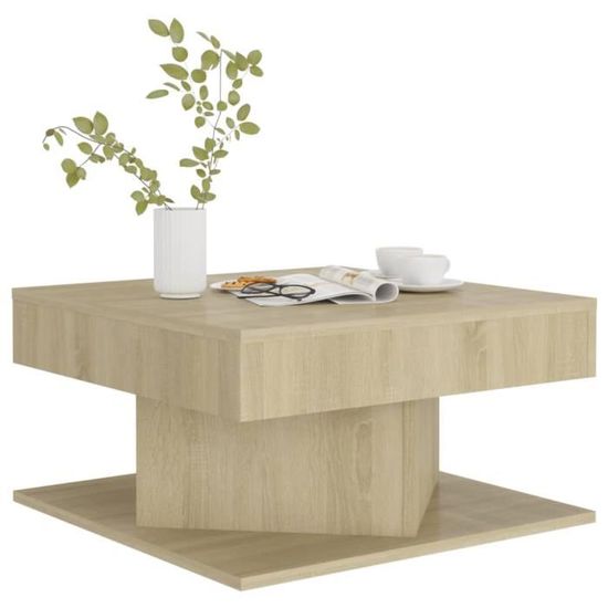 HUA - Tables basses - Table basse Chêne sonoma 57x57x30 cm Aggloméré ...