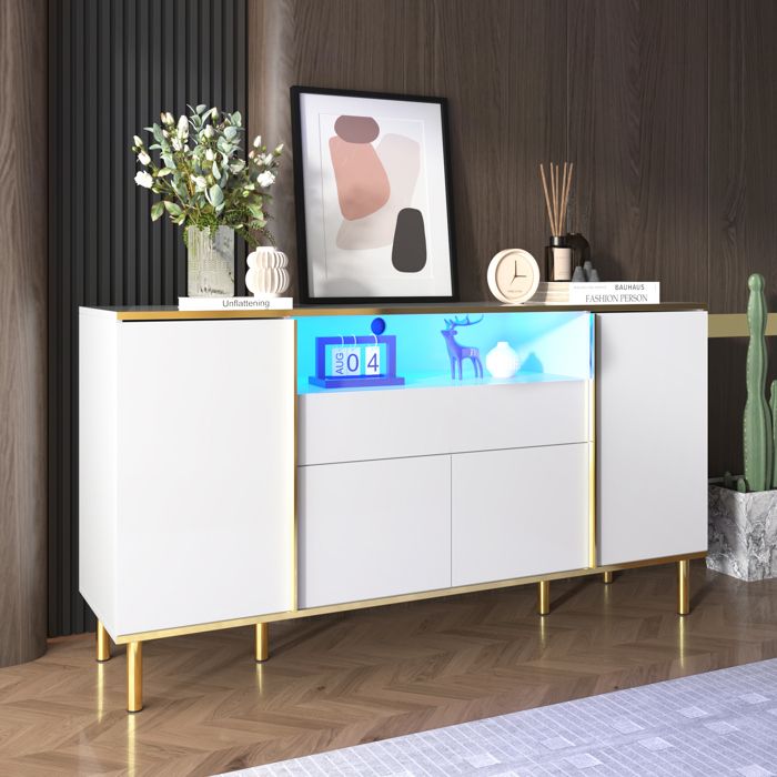 Buffet Blanc Laqu Led