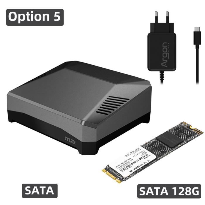 Option 5 - Argon One Boîtier en aluminium pour Raspberry Pi 4, M.2, SSD ...
