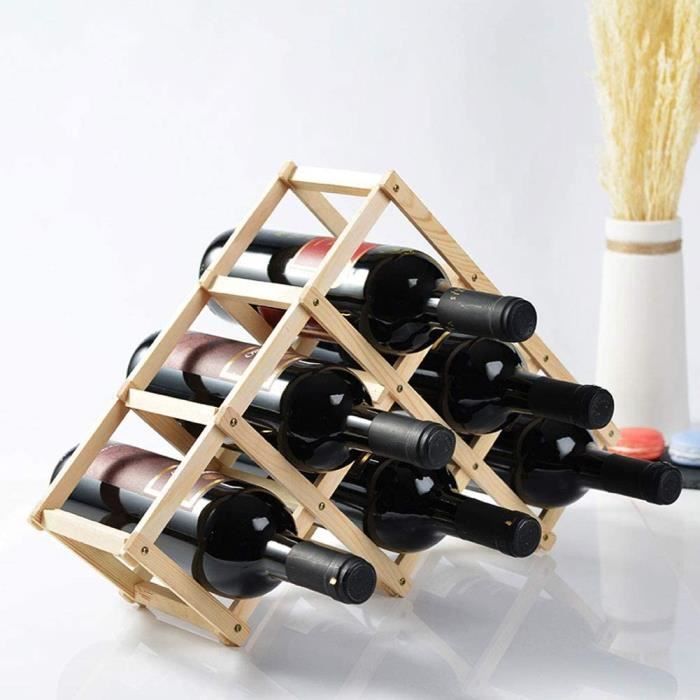 Porte bouteille Casier À Vin En Bois Pliable Porte-bouteille De Vin ...