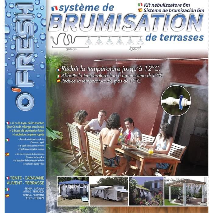 O fresh brumisateur 6 buses blanc 6 m 07219 - Cdiscount