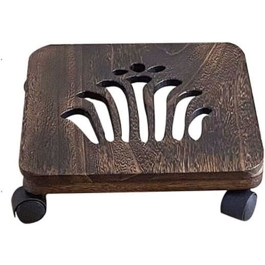 Support De Pot De Fleurs En Bois Avec Plateau De Fleurs À Roulettes ...