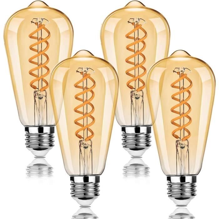 Ampoule Led E27 ST64 Vintage - Haute Qualité - Blanc Chaud - Filament À Enroulement - Non ...