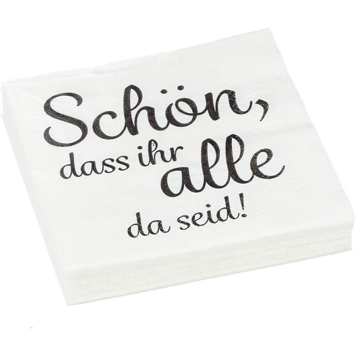 Lot De 20 Serviettes En Papier 3 Épaisseurs - 33 X 33 Cm - Motif ...