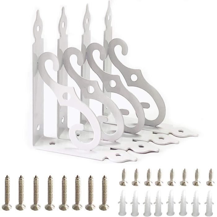 4 Pièces Equerre Etagere Murale, Équerre pour Étagere Murale en Fer ...