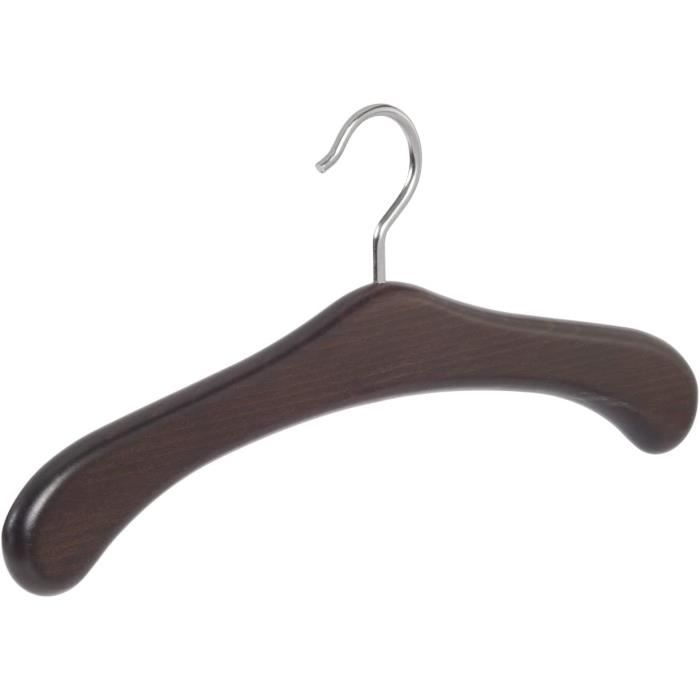 Le Gèant du Cintre - 4 x Cintre penderie Bois hêtre teinté wengé, 45 cm ...