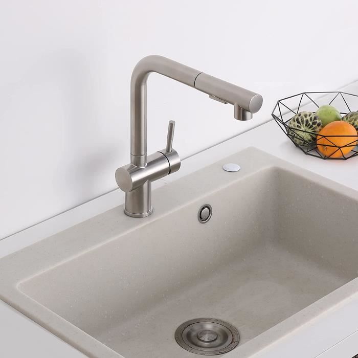 Robinet cuisine douchette, mitigeur douchette cuisine extractible à 2 ...
