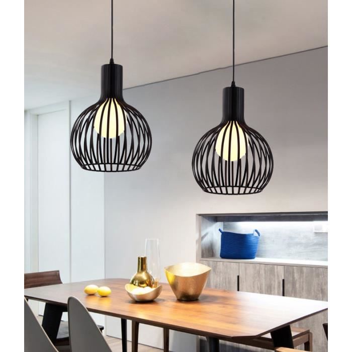 Fusion 2 Pack Lustre Simple E27 Suspension Filaire Noir Lampe de ...